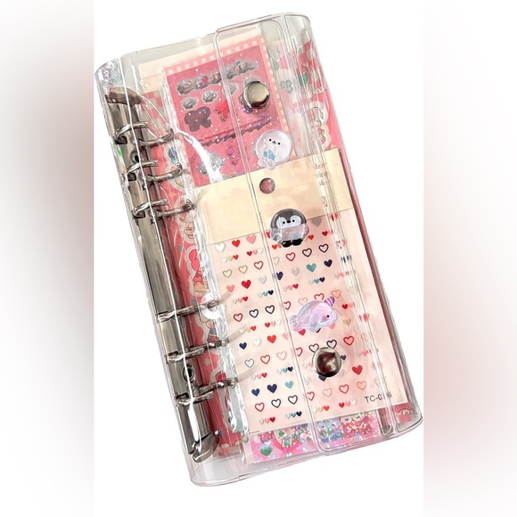 Office | A6 Clear Sticker Organizer Binder Album 6 Rings Planner Wclear ...